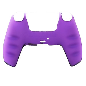 PS5 Controller Skin-Hikfly Silicone Cover for PS5 Controller Grips,Non-Slip Cover for PlayStation 5 Controller- 1 x Skin with 8 x Thumb Grip Caps(Purple)