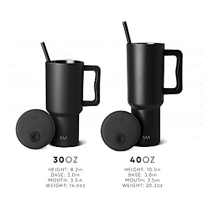 Simple Modern 40 oz Tumbler with Handle and Straw Lid | Insulated Reusable Stainless Steel Water Bottle Travel Mug Iced Coffee Cup | Gifts for Women Men Her | Trek Collection | 40oz | Lavender Mist