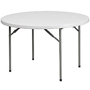 Flash Furniture 48'' Round Granite White Plastic Folding Table [RB-48R-GG] Pack of 3
