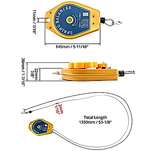 QWORK Spring Balancer, 1.1lbs - 3.3lbs Bearing Retractable Tool Fixture Holder for Assembly-line