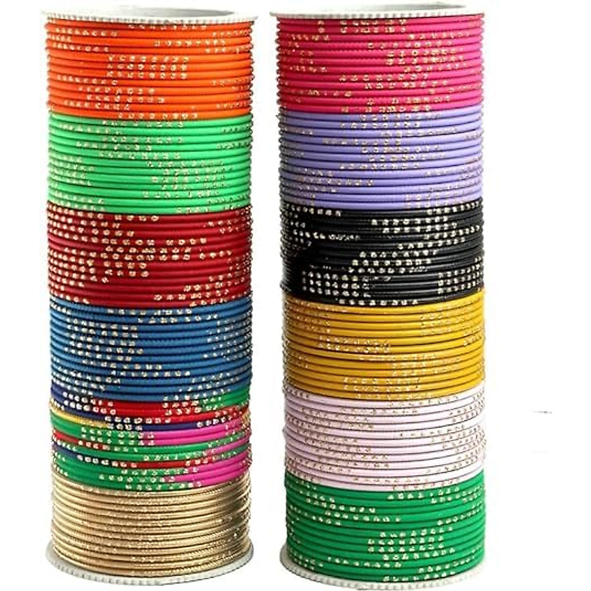Ratna creation Bollywood Indian Traditional 144 pcs Multi Color Bangle Bracelet Set Women Wedding Partywear Arrangement Costume Jewelry Set (2.6)