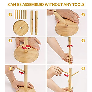 MaxGear Coffee Mug Holder, Bamboo Coffee Mug Tree, Mug Stand, Mug Rack, Coffee Cup Holder for Countertop, Wooden Coffee Cup Holder Stand, Coffee Mug Holder with 6 Hooks