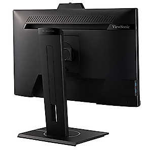 ViewSonic VG2440V 24 Inch 1080p IPS Video Conferencing Monitor with Integrated 2MP Camera, Microphone, Speakers, Eye Care, Ergonomic Design, HDMI DisplayPort VGA Inputs for Home and Office