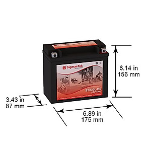 ETX20L Motorcycle Battery Replacement by SigmasTek, STX20L-BS