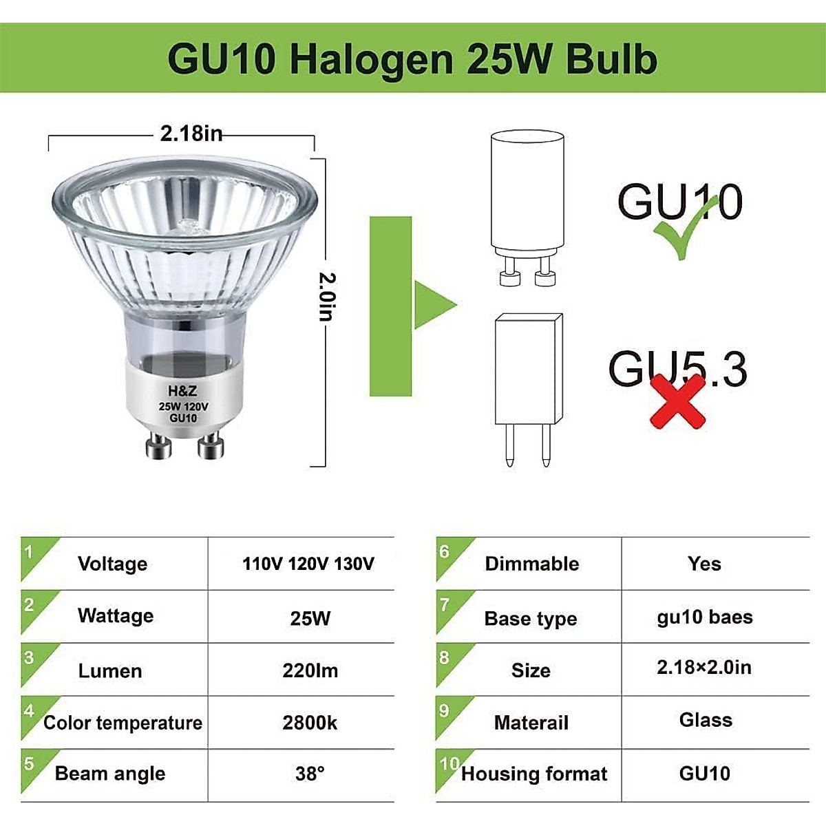 NP5 gu10 120v 25w Bulb Candle Warmer, 6pcs gu10+c 120v 25w Halogen Light Bulbs with Glass Cover, gu10 Bulb Dimmable & Warm White, MR16 GU10 Base for Candle Warmer Light Bulbs, Track Light Bulbs