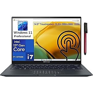 ASUS 2023 Zenbook 14X 14.5 Touchscreen 2.8K 120Hz OLED Laptop Computer, 13th Gen Intel 14-Core i7-13700H, 16GB LPDDR5 RAM, 1TB PCIe SSD, WiFi 6E, Bluetooth 5.3, Backlit KB, Windows 11 Pro, BROAG