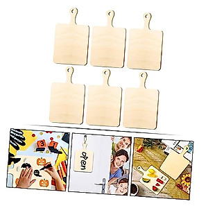 CORHAD 6pcs Home Accessories Decor Wood Chopping Boards Wood Decor Interesting Kindergarten Home Supplies Chopping Board Set Cutting Board Decorate Mini Cut Wood Accessories Wooden