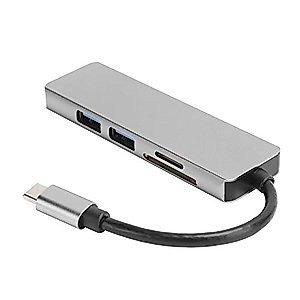 5 in 1 TypeC to Multi Interface Hub,TypeC 5.0GBS Docking Station TypeC to HD Multimedia Interface/Storage Card/USB Adapter with 4K Connection