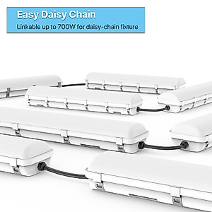 HYPERLITE 4FT LED Vapor Tight Light 40W 5200LM, IP65Waterproof LED Vapor Proof Fixture 5000K 100-277V LED Vapor Light for Car Wash Bays, Horse, Barn, Shop, Cold Storage,Garage 4Pack