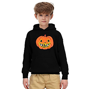 Remimi Kids Halloween Pumpkin Candy Hoodie Boys Jack O Latern Hooded Pullover Long Sleeve Sweatshirts 5-6 Years