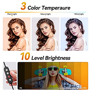 TODI 12" Ring Light with 63" extendable Tripod Stand, Selfie Ring Light with Phone Holder and Wireless Remote, 【2-in-1】 Dimmable LED Ring Light & Selfie Stick for Makeup/Live Stream/Photography