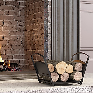 Fireplace Log Holder Folding Firewood Rack,Stacking Rack,Storage Rack for Firewood, Indoor, Outdoor,Heavy Duty Steel