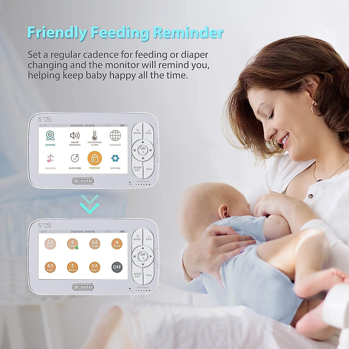 Dr.meter Baby Monitor with 2 Cameras