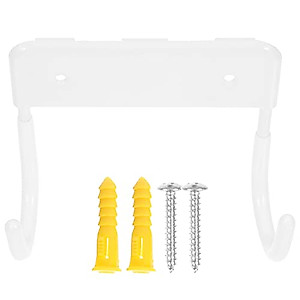 Zerodeko 1 Set Iron Board Hanger Ironing Board Hook for Wall Iron Holder Wall Mount Household Hooks Wall Mount Iron Board Holder Folding Shelf Key Hanger White Storage Bracket