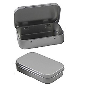 AKOAK 6 Pcs 3.7 x 2.3 x 0.8 Inches Rectangular Empty Hinged Tins Box Containers for First Aid Kit,Survival Kits,Storage,Herbs,Pills,Crafts and More