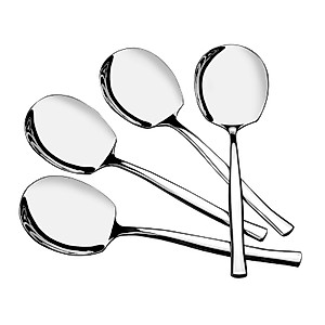 Tyminin 8 Pieces Stainless Steel Buffet Serving Spoon, Large Serving Tablespoons, Silver Serving Spoons Set