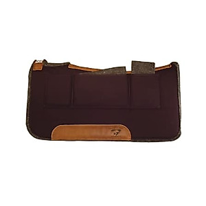 Diamond Wool Contoured Pressure Relief Western Saddle Pad with Shims for Horses 32x32 — 1" Thickness, Pacific