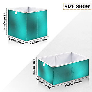 Teal Storage Basket Storage Bin Square Collapsible Nursery Hamper Decorative Storage Boxes Organizer for Nursery Toys Kids Room