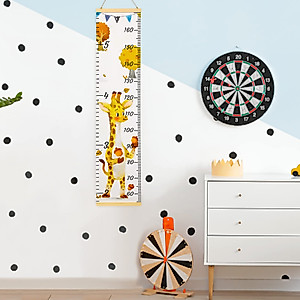 FIOBEE Kids Growth Chart Baby Height Chart Wall Hanging Ruler Measurement Chart Nursery Room Decor for Girls Boys Toddlers, Giraffe