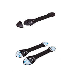 Chironal 10pcs/set Child Safety Lock Security Protector Drawer Door Cabinet Lock Plastic Protection Kids Safety Door Lock (Cloth belt lock Dark brown)