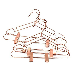 25Pack Koobay 17" Metal Hook Wire Rose Gold Copper Hangers with Clips Clothes Stroage Coat Hangers