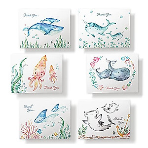 Twigs Baby Shower Thank You Cards - 12 Set - Thick, Blank Greeting Card Assortment With Envelopes - 5.5 x 4.25 In. All Occasion Stationery Paper - Made In USA