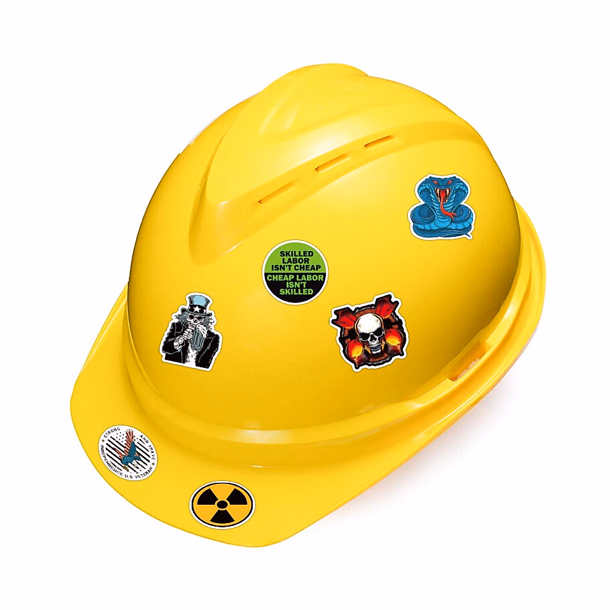 105pcs Pack Hardhats Stickers for Helmet Tool Box Water Bottle, Waterproof Vinyl Sticker for Welding Construction Lineman Ironworker Electrician Union Military, Funny Decals for Men Adult Labor Worker