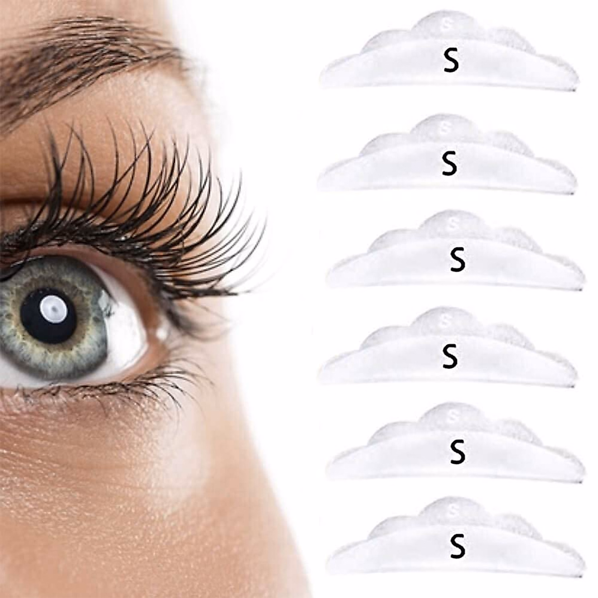 Libeauty Lash Lift Rods, Lash Lift Pads, 6 Pcs SSS Reusable Eyelash Perming Curler Shield Pads, with Premium PU Storage Case for Perfect Lash Lifting