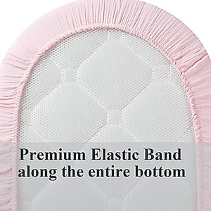 Muslin Bassinet Sheet Compatible with Graco Pack n-Play Dome LX Bassinet(not playard), 2 Pack Cotton Stylish Boho Fitted Bassinet Sheets Super Soft for Baby Grey & Pink