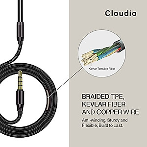 Cloudio D-Cube High Fidelity High Resolution Earphones Dual Driver Hybrid in-Ear Headphones Music Earbuds with Natural Sound, Extra Bass Dive Treble Extension, Noise Cancelling, MIC and Remote, Case