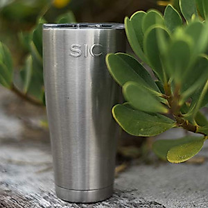 Seriously Ice Cold SIC 20 Oz. Double Wall Vacuum Insulated 18/8 Stainless Steel Travel Tumbler Mug | Powder Coated with Splash Proof BPA Free Lid | Coffee, Tea, Wine, and Cocktails (Stainless Steel)