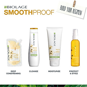 Biolage Smooth Proof Deep Treatment Pack | Multi-Use Hair Mask Controls Frizz | With Camellia & Castor Oil | Vegan & Paraben-Free | For Frizzy Hair | 3.4 Fl. Oz