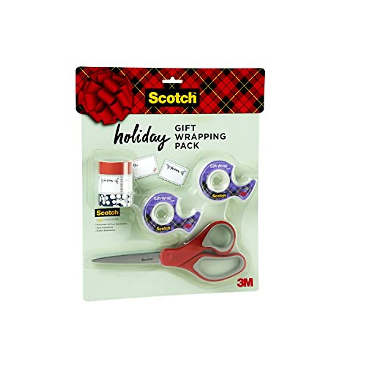 Scotch Gift Wrapping Pack, Includes Gift-Wrap tape, Multi-Purpose Scissors, Expressions Washi Tape, Makes your gifts look great (GiftPack-HOL20)