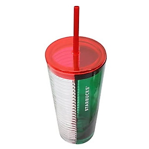 Starbucks Holiday 2021 Tricolor Glass Tumbler 16 oz