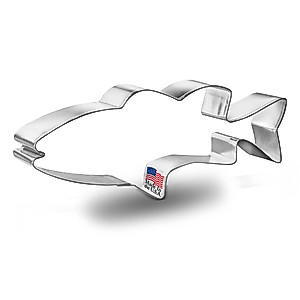 Foose Store Bass Fish Cookie Cutter 5.5 Inch –Tin Plated Steel Cookie Cutters – Store Bass Fish Cookie Mold