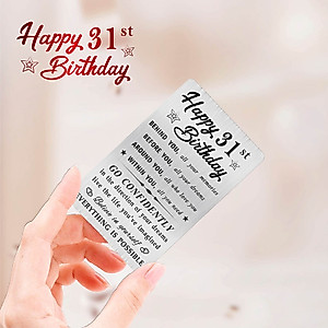 MOQIYXL Happy 31st Birthday Card for Men Women, Small Engraved Wallet Card for 31 Year Old Birthday Gifts