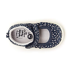 Stride Rite Baby Girls Felicia Mary Jane Flat, Chambray Floral, 3 Infant