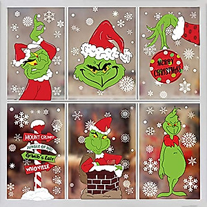 Christmas Window Clings Christmas Window Clings 8Sheet Christmas Decorations Christmas Window Sticker Christmas Window Decals Christmas Window stickers Home School Office Christmas Party Supplies