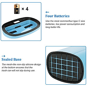 Trash Can 13 Gallon Automatic Kitchen Trash Can with Lid, 50L High Capacity Touchless Stainless Steel Garbage Can, Electronic Motion Sensor Smart Trash Cans Touch Free Garbage Bin Trash Bin, Blue