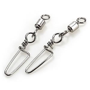 110PCS Stainless Steel Barrel Snap Swivel Fishing Accessories, Premium Fishing Gear Equipment with Ball Bearing Swivels Snaps Connector for Quick Connect Fishing Lures