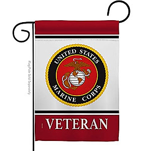 USA Decoration Marine Corps Veteran Garden Flag Armed Forces USMC Semper Fi United State American Military Retire Official House Decoration Banner Small Yard Gift Double-Sided, 13"x 18.5", Made In USA