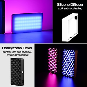 ULANZI LT002 RGB Video Light, Portable LED Camera Light Panel 0-360 Full Color, CRI 95+ 2500-9000K LED Video Light, 4000mAh Rechargeable LED DSLR Lighting for Vlogging, Photography, Video Conference