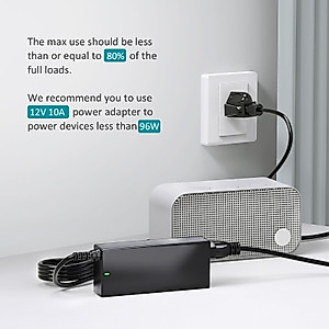 Basicvolt AC 100-240V to DC 12V 10A 8A 5A 3A 2A 1A Power Supply Adapter 12Volt 10Amp Barrel Connector Adaptor with 5.5mm 2.1mm Output Jack for LED Strip Light Tape 3D Printer