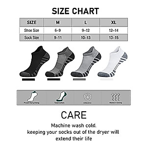Airacker Ankle Athletic Running Socks Cushioned Breathable Low Cut Sports Tab Socks for Men and Women (6 Pairs)