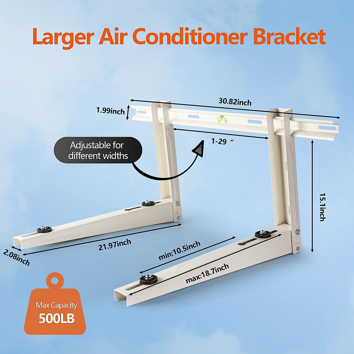 WeCooper Heavy Duty Mini Split Wall Mounting Bracket,Outdoor Air Conditioner Mount Condenser Bracket for 7000-18000BTU Universal Ductless Heat Pump, Compressors & HVAC Systems