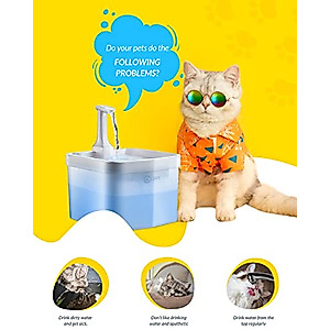 Ciays Pet Fountain, 65oz/1.8L Automatic Cat Water Fountain Dog Water Dispenser with 3 Replacement Filters for Cats, Dogs, Multiple Pets, White