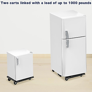 SDLDEER Furniture Dolly, 2 PCS Portable Moving Dolly with 4 Ropes, Small Flat Dolly Connectable, Furniture Movers with Wheels Luggage Cart Dolly for Travel, Shopping, Heavy Furniture Appliance