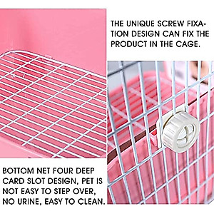MagiDeal Rabbit Litter Box Toilet for Small Animal Bunny Rabbits Guinea Pig Galesaur Ferrets Corner Litter Pan Potty Trainer Small Pets Cage Toilet Bedding Box, Pink