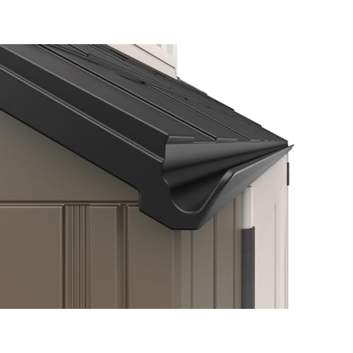 Rubbermaid Large Resin Outdoor Storage Shed With Floor (7 x 7 Ft.), Weather Resistant, Brown, Organization for Home/Lawn Mower/Backyard Equipment/Bike Storage/Pool Supplies