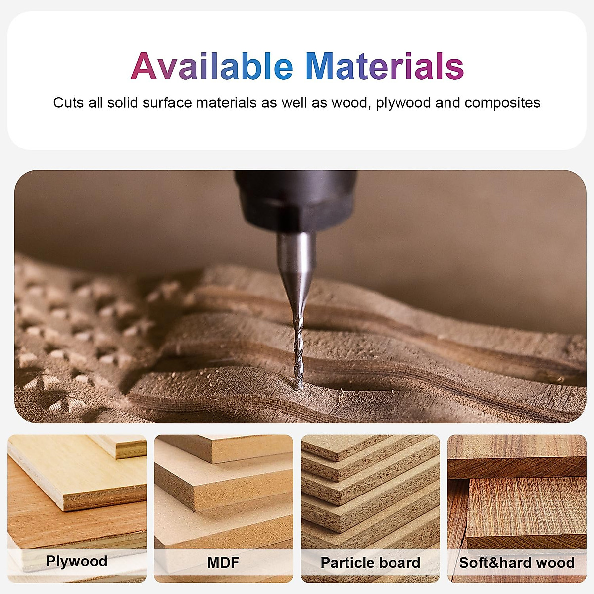 SpeTool 1/16 inch Cuting Diameter Spiral UP Cut Router Bit with 1/4 inch Shank 2 Flute Plunge CNC End Mill